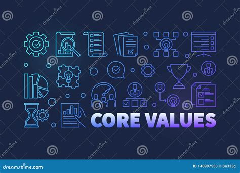 Vector Core Values Round Concept Linear Illustration 139703466