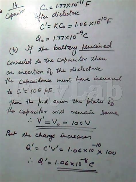 Phylab Educate Solution Of Numericals From Capacitance 01 15