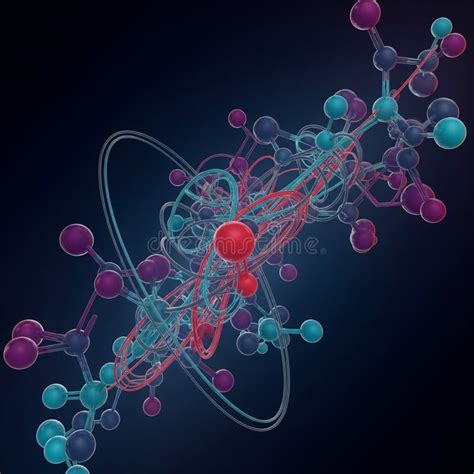 Abstract Molecular Structure With Interconnected Spheres And Filaments Stock Illustration