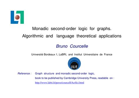 Pdf Monadic Second Order Logic For Graphs Algorithmic And Language