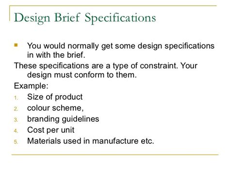 hsc design and technology the design brief