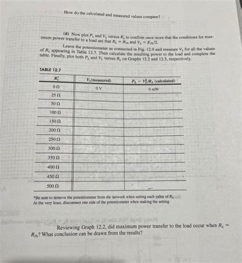 Solved Part 3 Maximum Power Transfer Experimental Approach