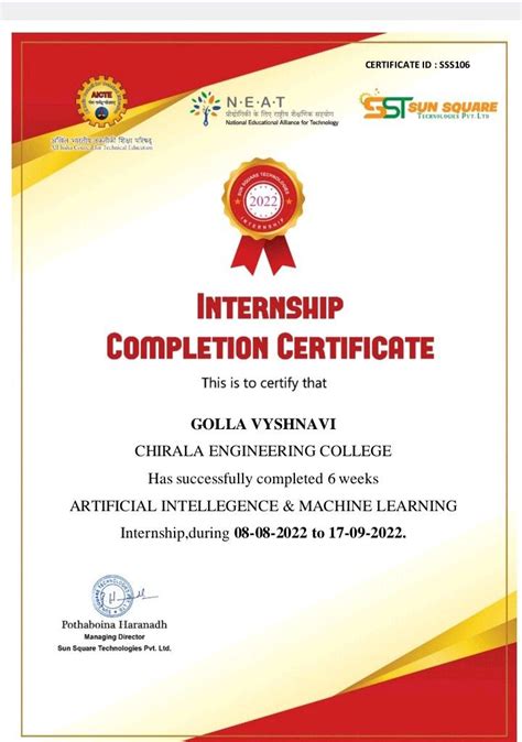 Golla Vyshnavi On Linkedin Chirala Engineering College Chirala Has Sucessfully Completed