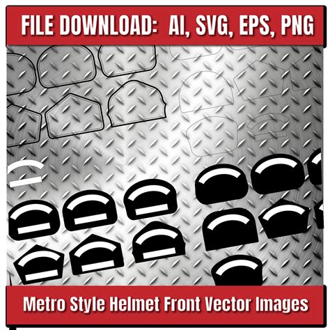 Fire Department Metro Style Helmet Shield Vector Pack Etsy