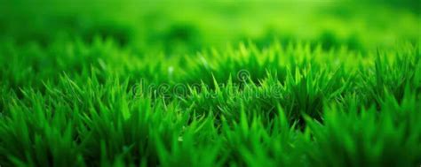 Uniform Short Blades Lush Velvety Green Surface Grass Landscape Backdrop Stock