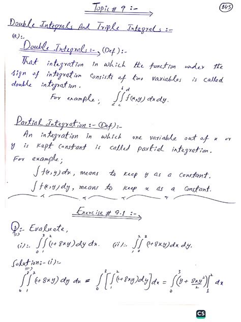 Topic9 Double Integrals And Triple Integrals Pdf