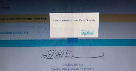 Cara Mengatasi Failed To Conect To Server Press Ok To Try Di Clent Uambnbk Belajar Bersama