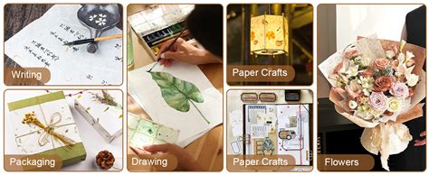 Winsing Mulberry Paper 100 Sheets For Decoupage 85 X 11