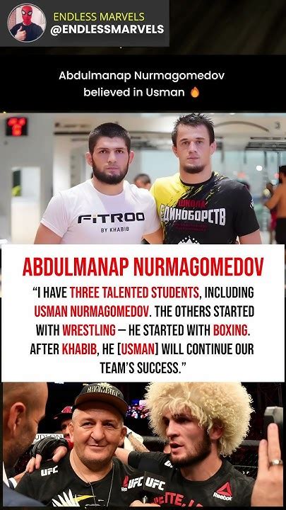 Abdulmanap Nurmagomedov Always Believed In Usman 🔥 Ufc Youtube