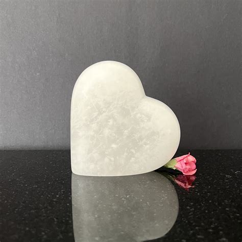 Translucent White Alabaster Standing Heart Sculpture 3 14 Etsy