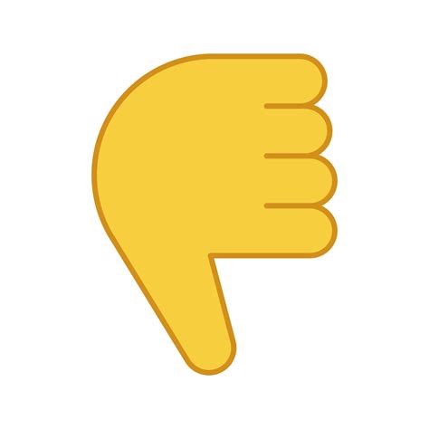 Thumbs Down Emoji Color Icon Disapproval Dislike Hand Gesture No