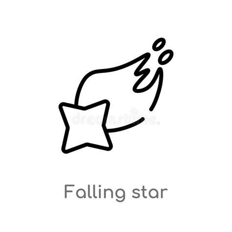 Outline Falling Star Vector Icon Isolated Black Simple Line Element Illustration From Astronomy