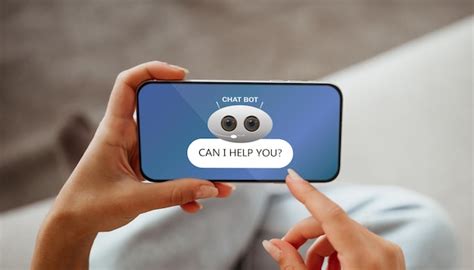 Premium Photo Woman Hands Using Chatbot On Smartphone Home Interior