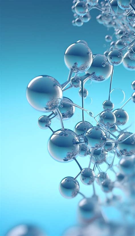 Molecular Structure On Blue Background 3d Render Illustration Stock Illustration Illustration