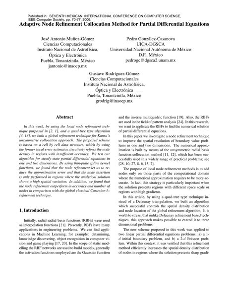 Pdf Adaptive Node Refinement Collocation Method For Partial Differential Equations