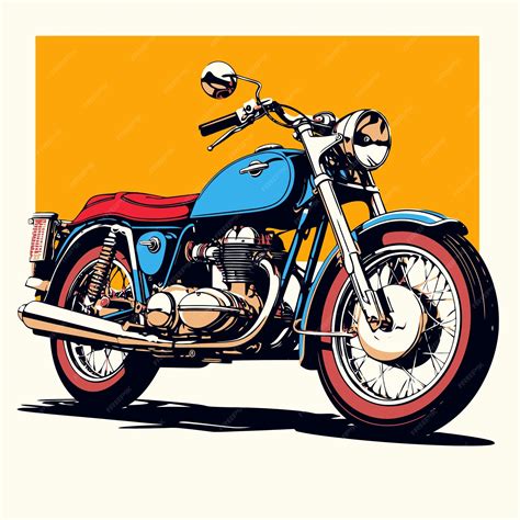 Ilustración De Moto Antigua Con Estilo Pop Art Vector Premium