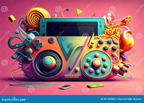 gaming console video game generative ai stock illustration