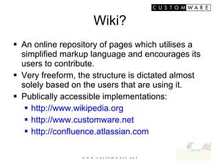 Confluence Wiki As A CMS PPT Web Development Internet