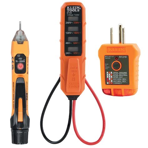 Klein Tools Voltage Testers And Receptacle Tester Kit Led Display