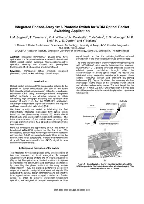 Pdf Integrated Phased Array 1×16 Photonic Switch For Wdm Optical