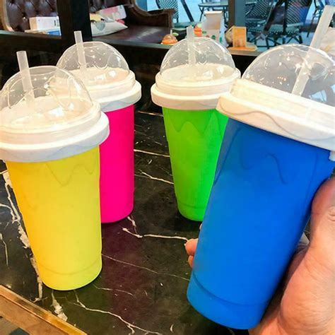 빠른 냉동 스무디 컵 홈 메이드 밀크 쉐이크 병 슬러시 및 쉐이크 메이커 빠른 냉각 컵 아이스크림 매직 슬러시 메이커 Aliexpress