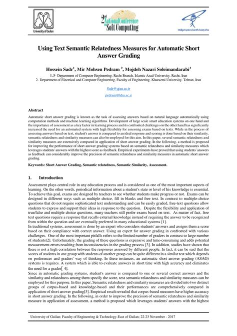 Pdf Using Text Semantic Relatedness Measures For Automatic Short Answer Grading