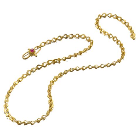 Georgian Twisted And Braided Gold Chain With Hand Clasp At 1stdibs Georgian Gold Chain