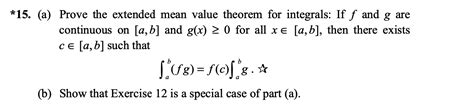 Solved 15 A Prove The Extended Mean Value Theorem For