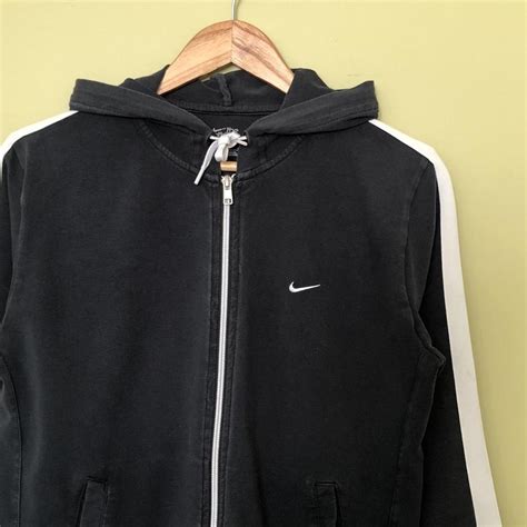 Vintage Nike Swoosh Hoodie Black Vintage 00s Nike Depop