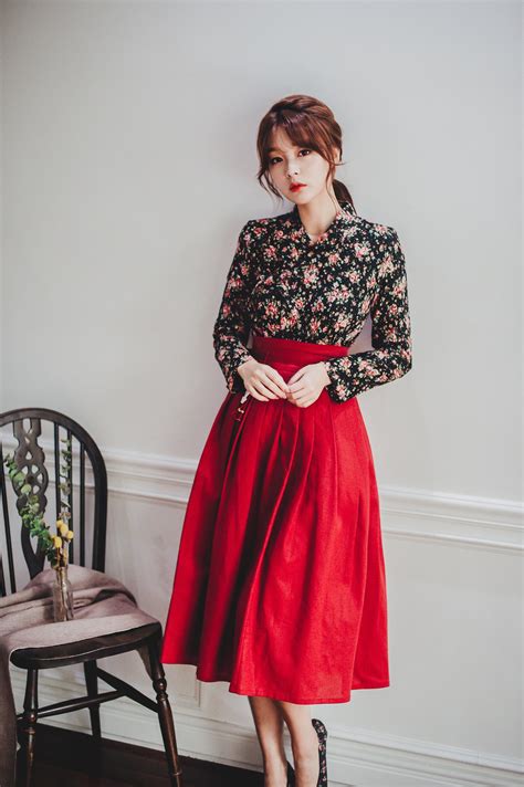 Black Floral Hanbok Jeogori Korean Traditional Hanbok Etsy