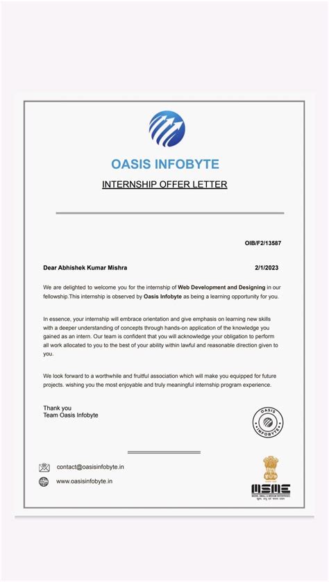 Oasisinfobyte Webdevelopment Internship Internship2023 Abhishek