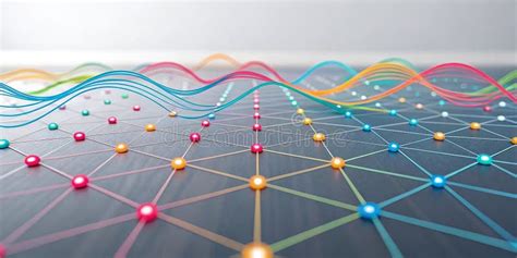 Colorful Digital Network Representation With Vibrant Lines And Nodes Illustrating Connectivity