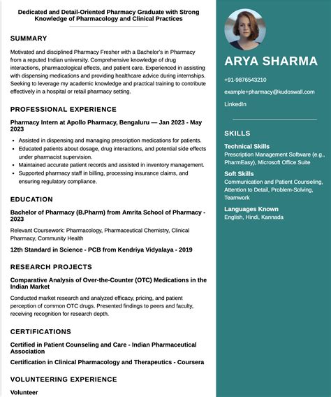Pharmacy Sample Resume