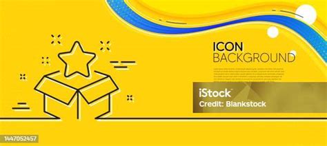 로열티 프로그램 라인 아이콘입니다 보너스 포인트 할인 상자 최소 라인 노란색 배너입니다 벡터 상여금에 대한 스톡 벡터 아트 및