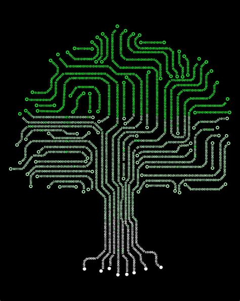 Binary Tree Computer Nerd Coder Programmer It Geek Drawing By Tintin Bjorklund