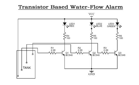 Water Tank Overflow Alarm Using Transistor 555 Timer Ic Water Tank