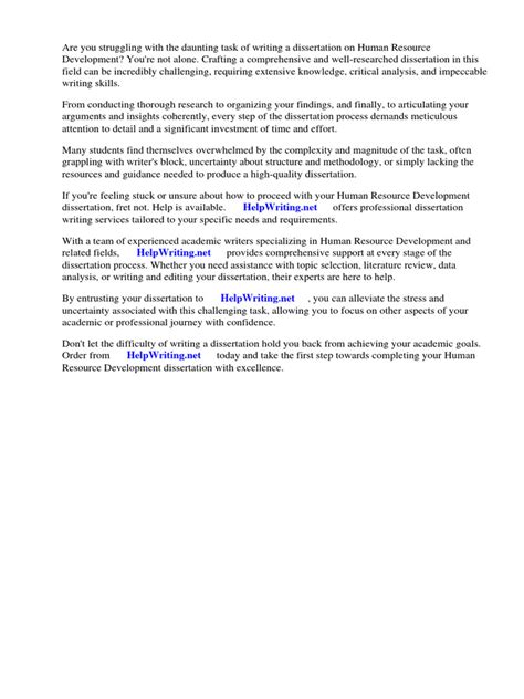 Human Resource Development Dissertation Pdf Pdf Human Resource Management Performance