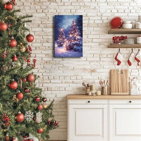 Foundry Select Snowy Winter Woodland Scenery Unframed Canvas Wall Art