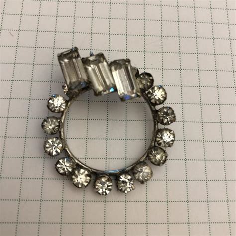 Вінтаж брошка підвіска білі кристали — ціна 95 грн у каталозі Брошки Купити аксесуари за