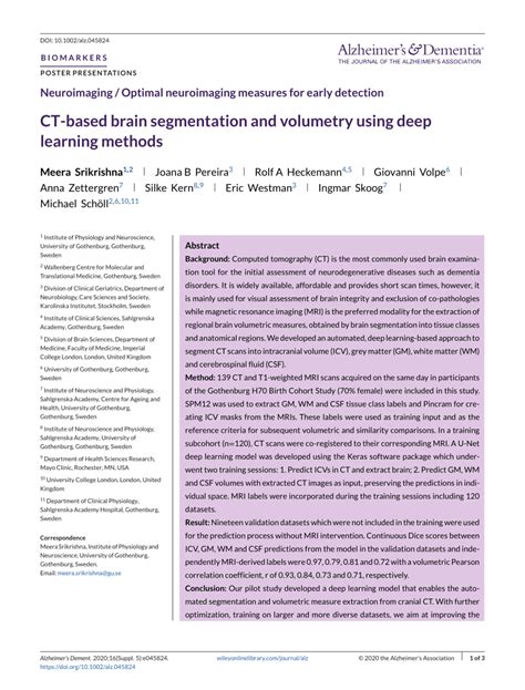 Pdf Ct‐based Brain Segmentation And Volumetry Using Deep Learning