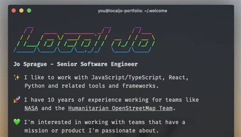 React Rainbow Ascii Jo Sprague Software Engineer