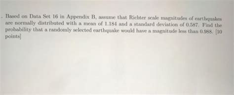 Solved 1 Based On Data Set 16 In Appendix B Assume That