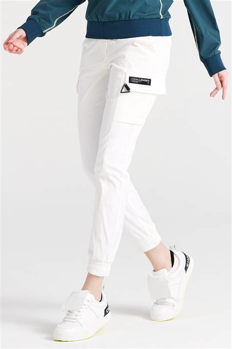 나일론스판 더블스티치 아웃포켓 여성 골프조거팬츠골프바지 화이트challenger