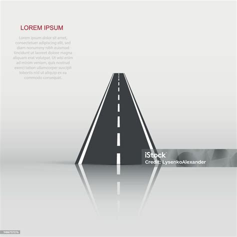 백색 표 하기 벡터 일러스트와 함께 직선도 고속도로로 아이콘입니다 3차원 형태에 대한 스톡 벡터 아트 및 기타 이미지 3차원 형태 개념 거리 Istock
