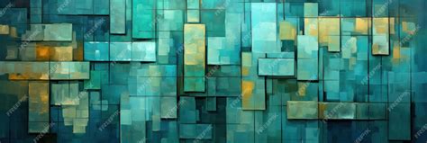 Abstract Colors And Geometric Shapes On A Wall In The Style Of Metallic