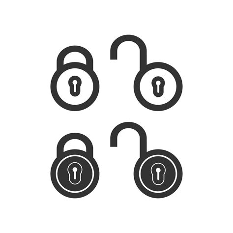 Closed Lock And Open Lock Icon Padlock Symbol Sign Safety Vector 34998805 Vector Art At Vecteezy