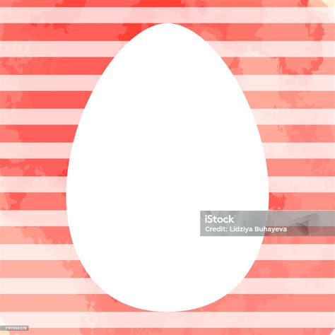 카드 텍스트를 위한 공간이 있는 빨간색흰색 줄무늬 배경에 부활절 달걀 봄 휴일 카드입니다 벡터 일러스트 레이 션 인사말 카드 초대장 엽서 인쇄에 적합합니다 4월에 대한 스톡