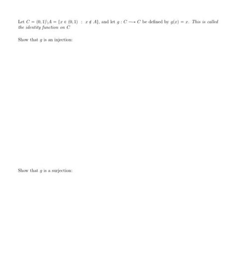 solved let c {0 1 a {x∈ 0 1 x∈ a} and let g c c be
