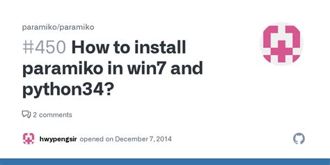 how to install paramiko in win7 and python34 · issue 450 · paramiko