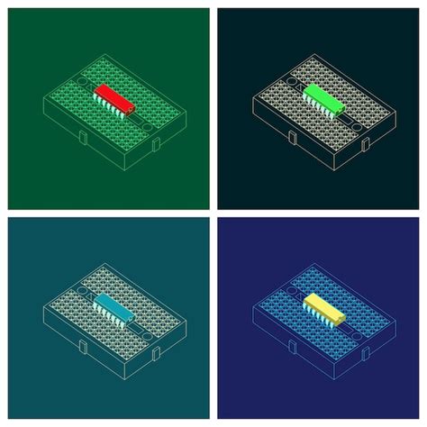 Premium Vector Breadboard With A Microcontroller On It